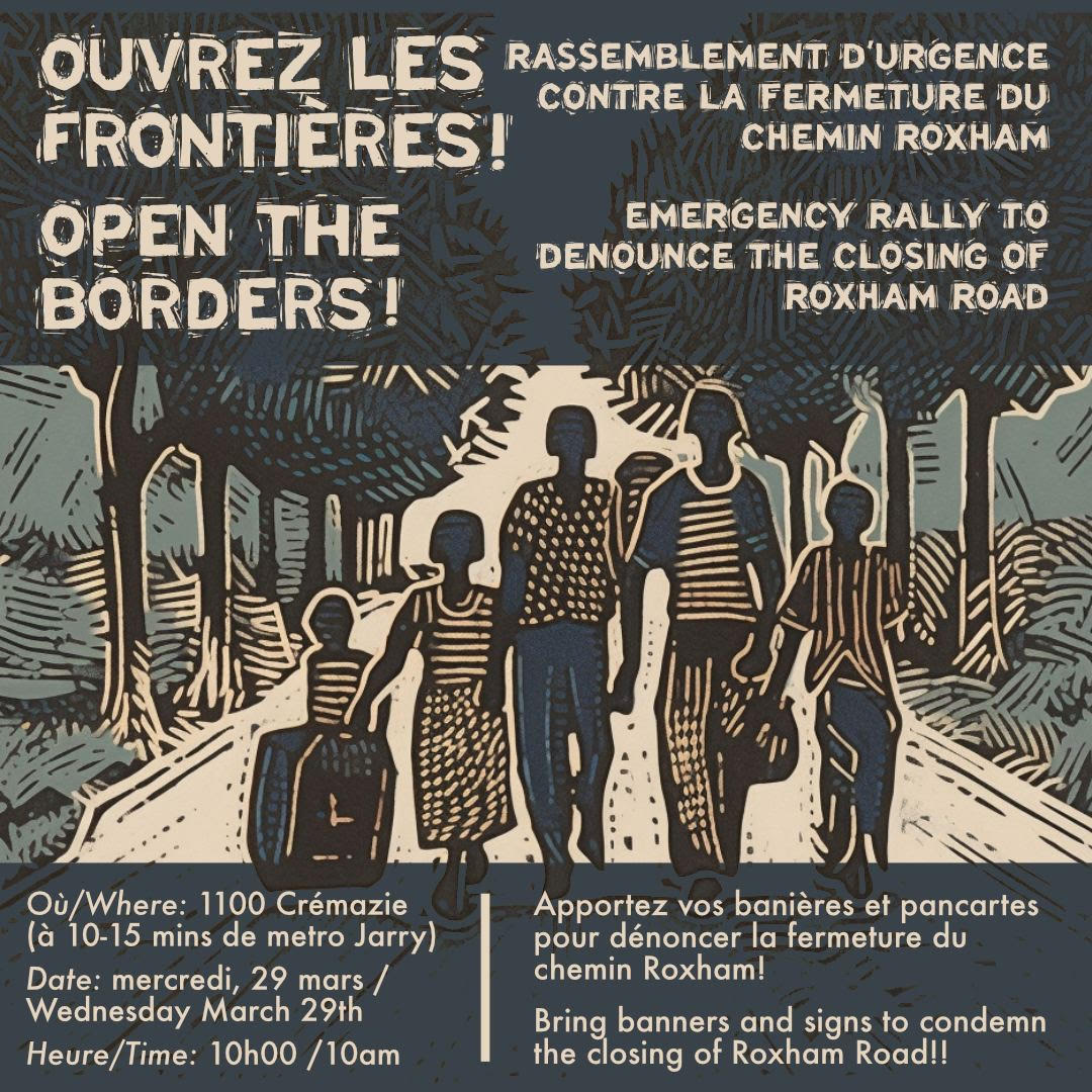 Wednesday, March 29 at 10am. Open the borders!! EMERGENCY RALLY TO ...